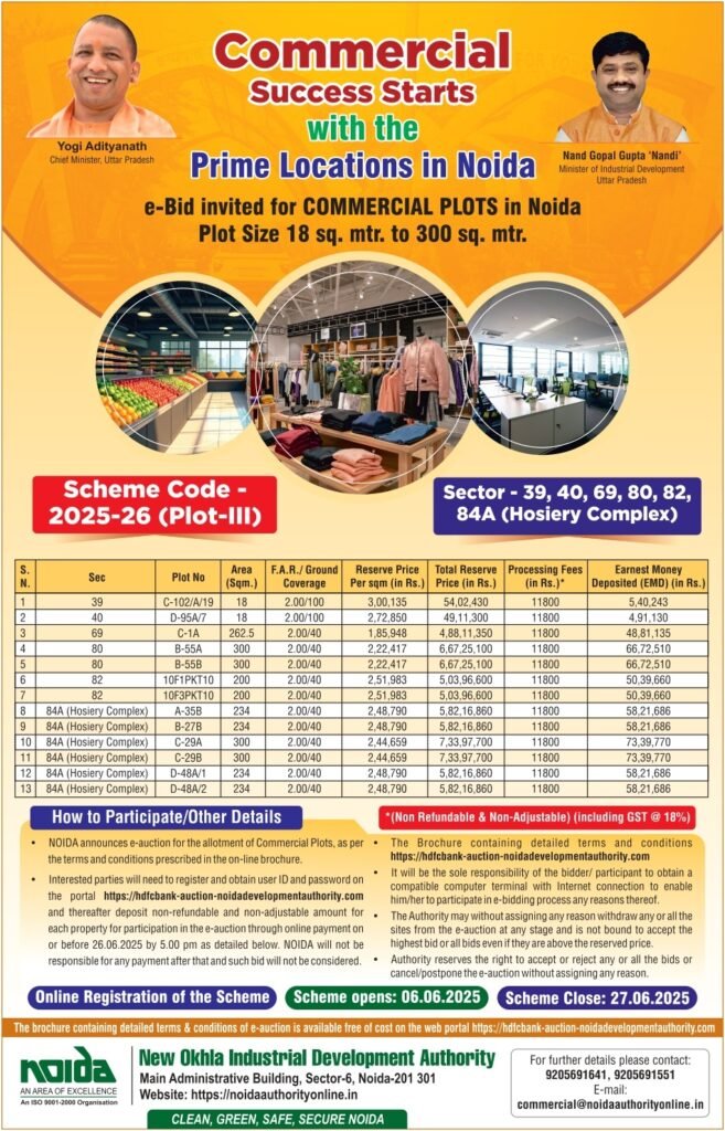 NOIDA Authority Plot Scheme 2026 Apply Online, Price List, Last Date